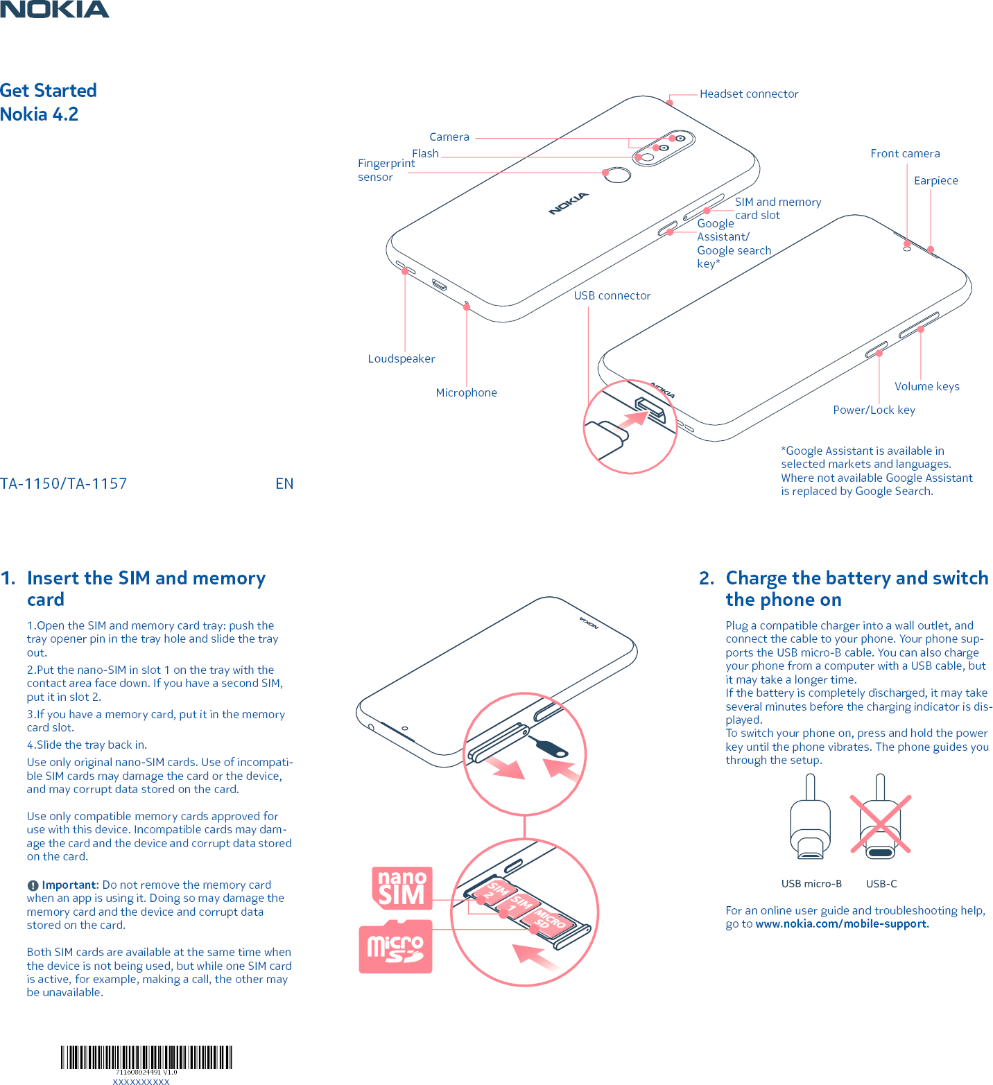 HMD global TA-1157 Multi-band GSM/WCDMA/LTE phone with Bluetooth, WLAN ...