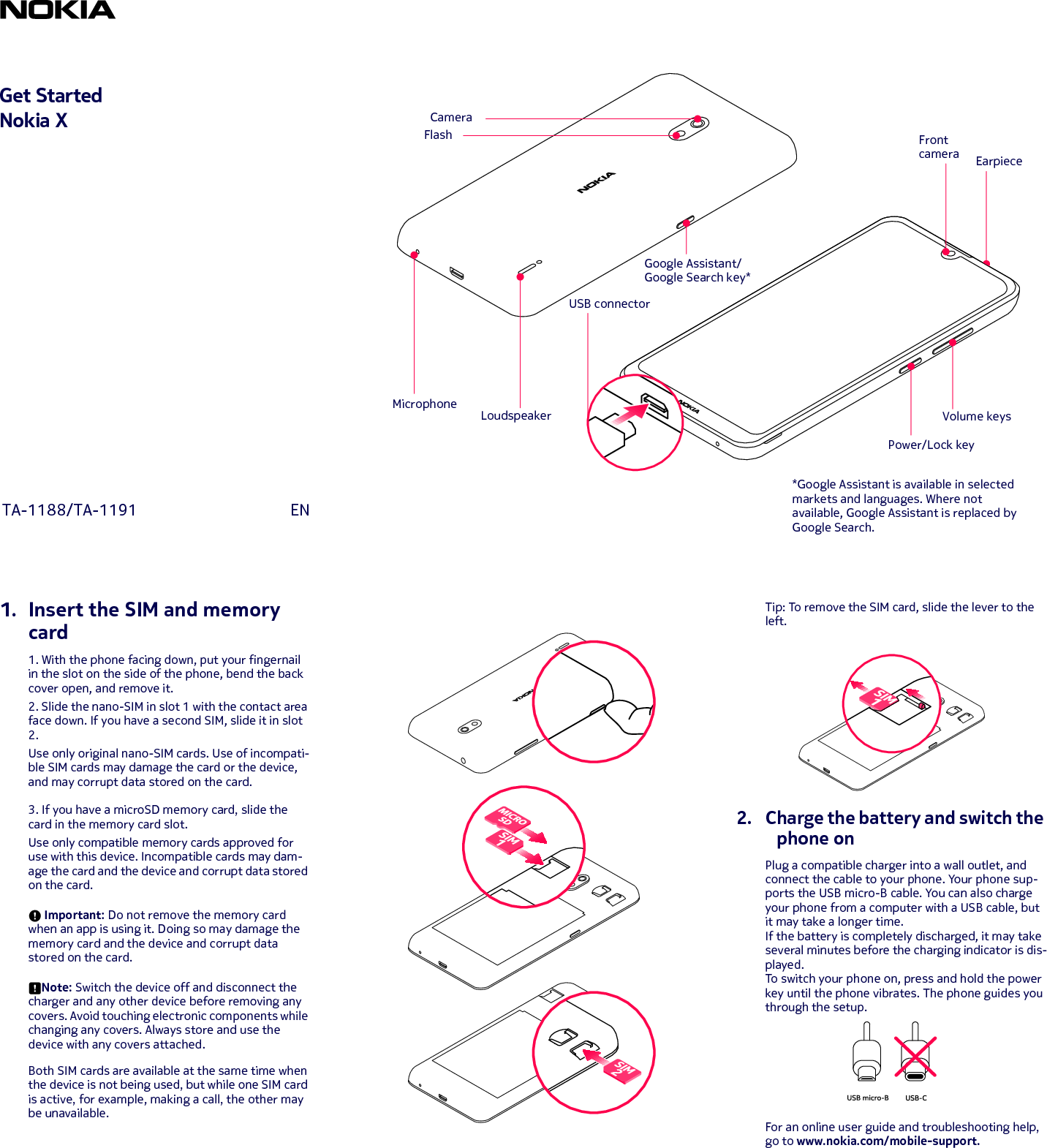 HMD global TA-1188 Mobile Phone User Manual EN xx Wasp QSG draft 05