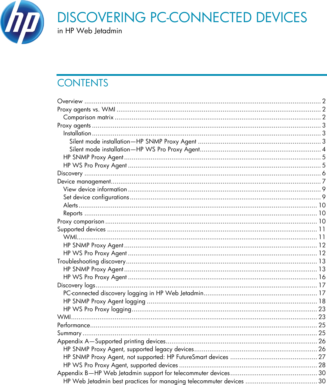 HP Discovering PC Connected Devices In Web Jetadmin ENWW C01840676