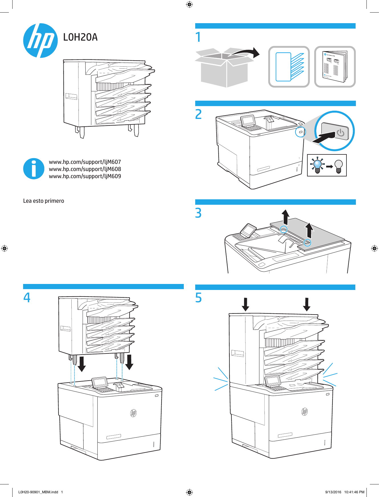 HP L0H20A XLWW Laser Jet Enterprise M607, M608, M609 Multibin Mailbox ...