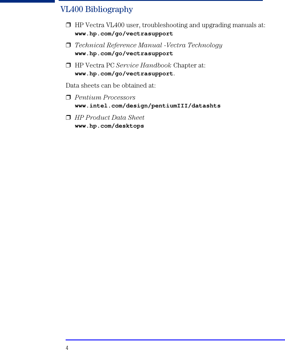 HP Vectra VL400 866Mhz - Portable