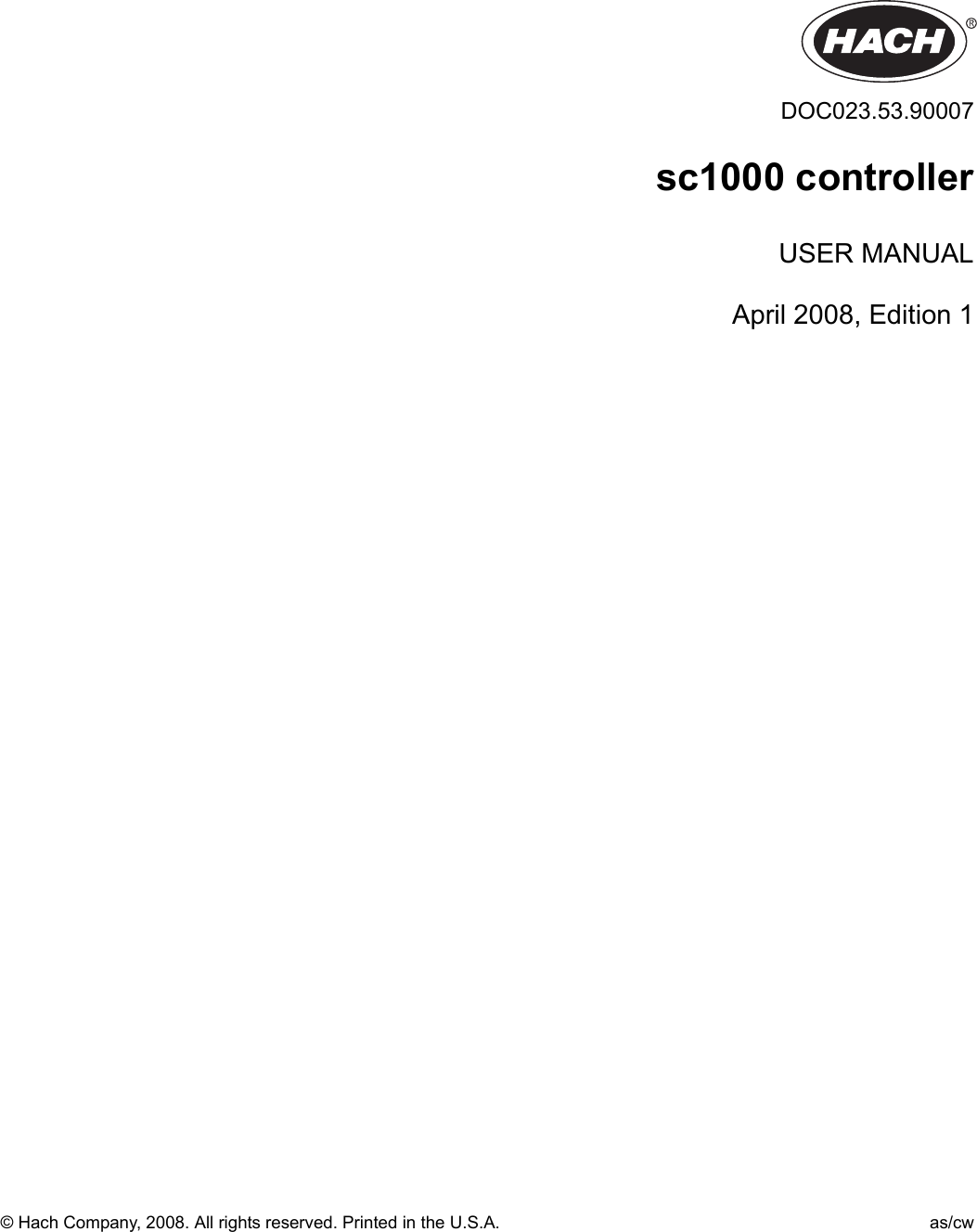 Hach Sc1000 Users Manual DOC023.53.90007