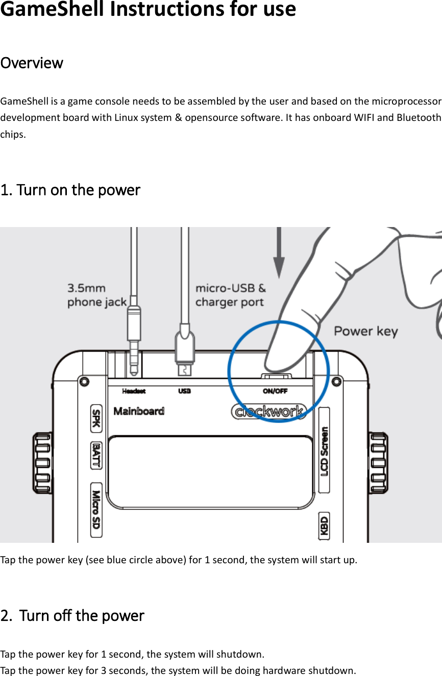 Hangzhou Manifold Tech GAMESHELL GameShell Portable Game Console User ...