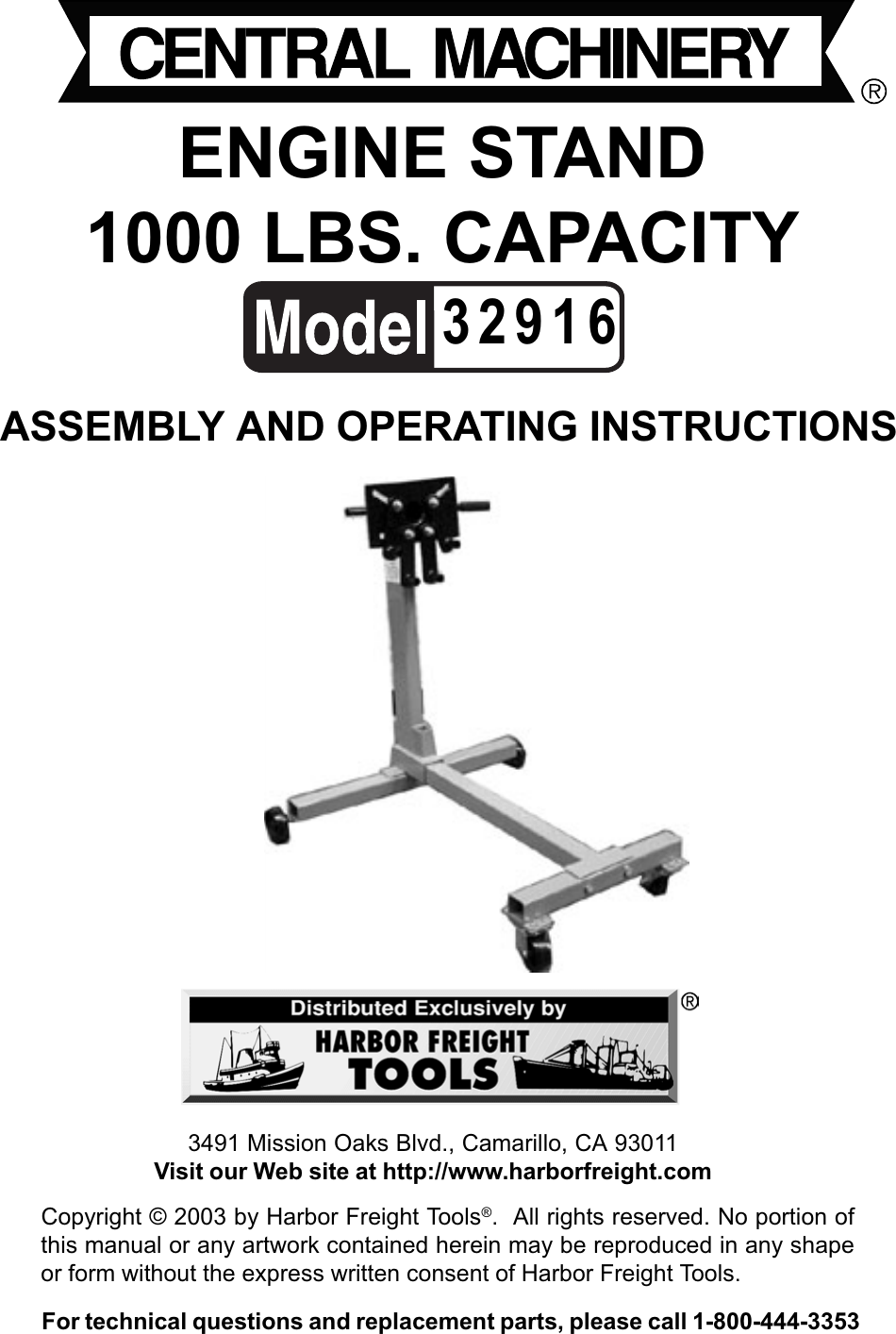Harbor Freight 32916 Users Manual Manual.p65