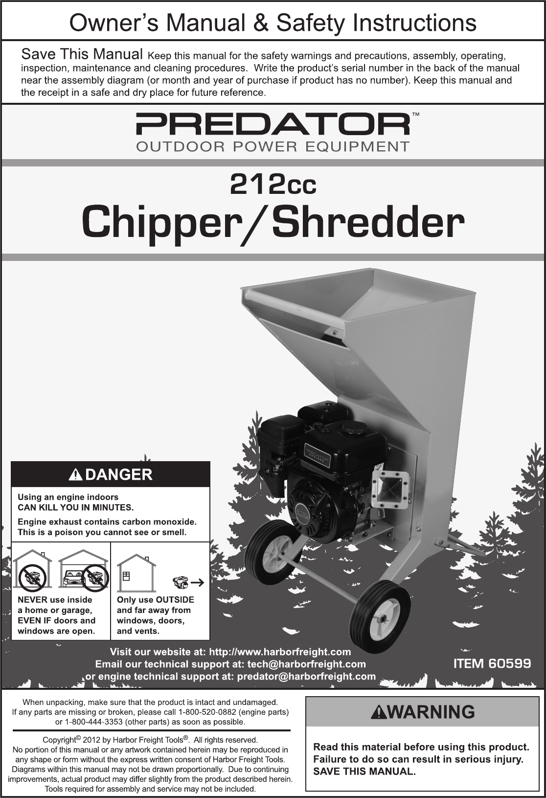 Harbor Freight 60599 Owner S Manual