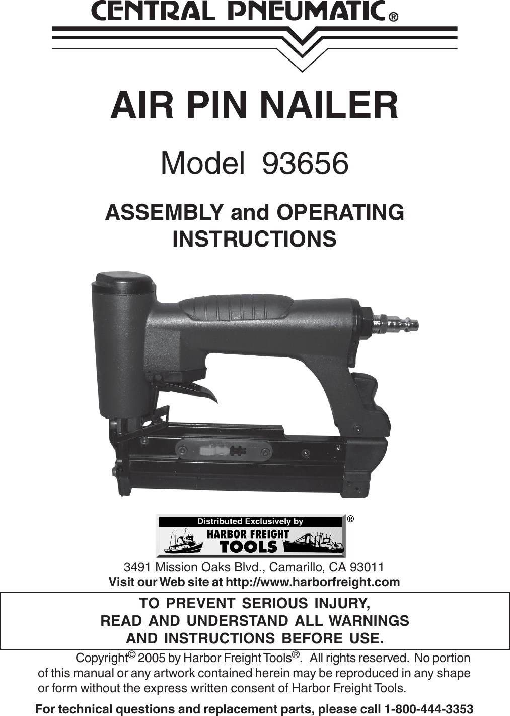 Harbor Freight 93656 Users Manual 46309airnai.p70