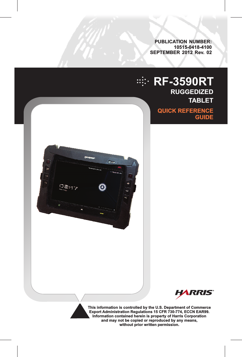 Harris RF Communications Division 12131-1000 Tablet Display Unit User ...