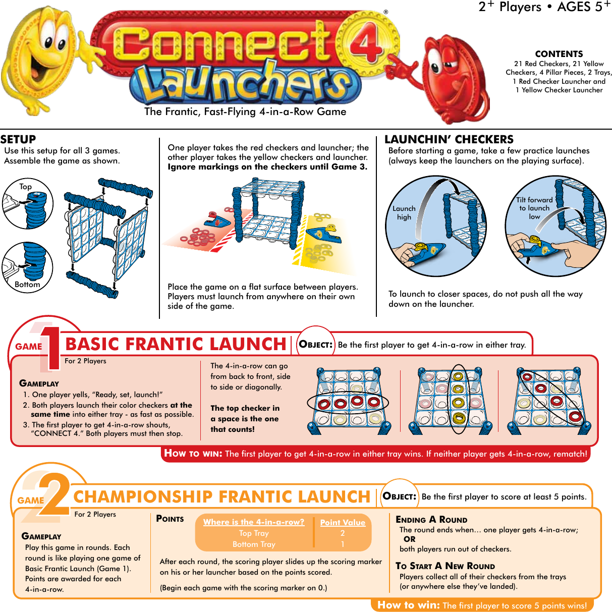 Hasbro Connect 4 Launchers Instruction Manual ManualsLib Makes It Easy ...