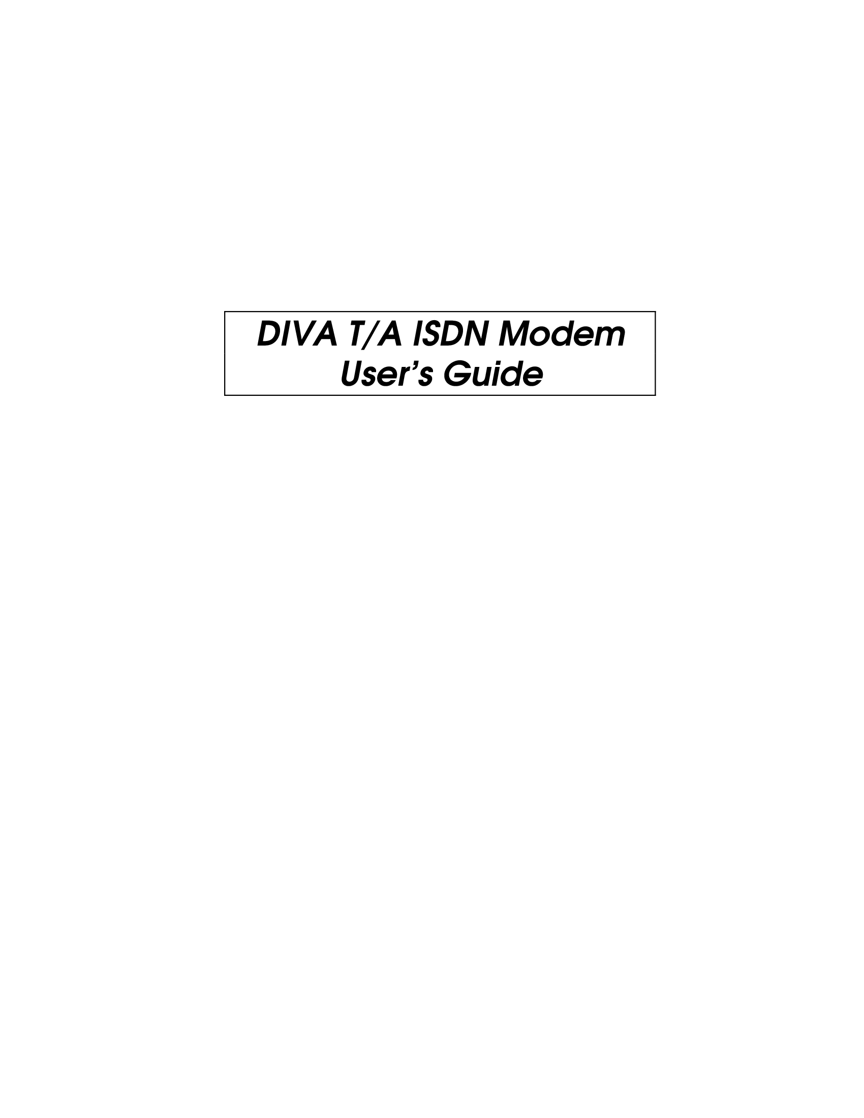 Hayes Microcomputer Products Diva T A Isdn Users Manual T/A Modem User ...