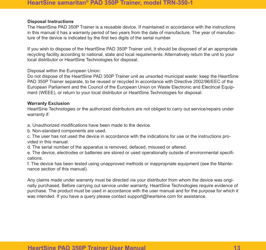 HeartSine Technologies TRNRMT1 Remote control User Manual