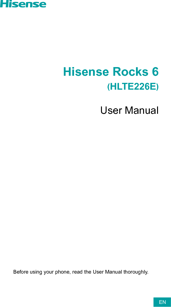 Hisense HLTE226E Smartphone User Manual