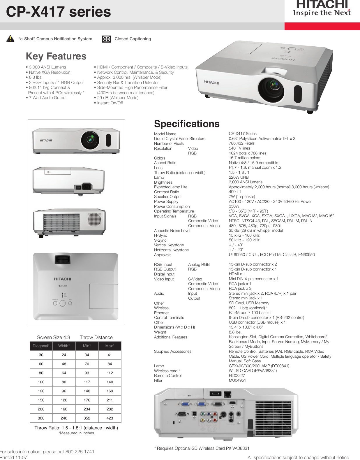 Hitachi Cp X417 Users Manual