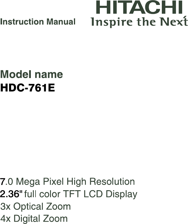 Hitachi Hdc 761E Instruction Manual 761EGB