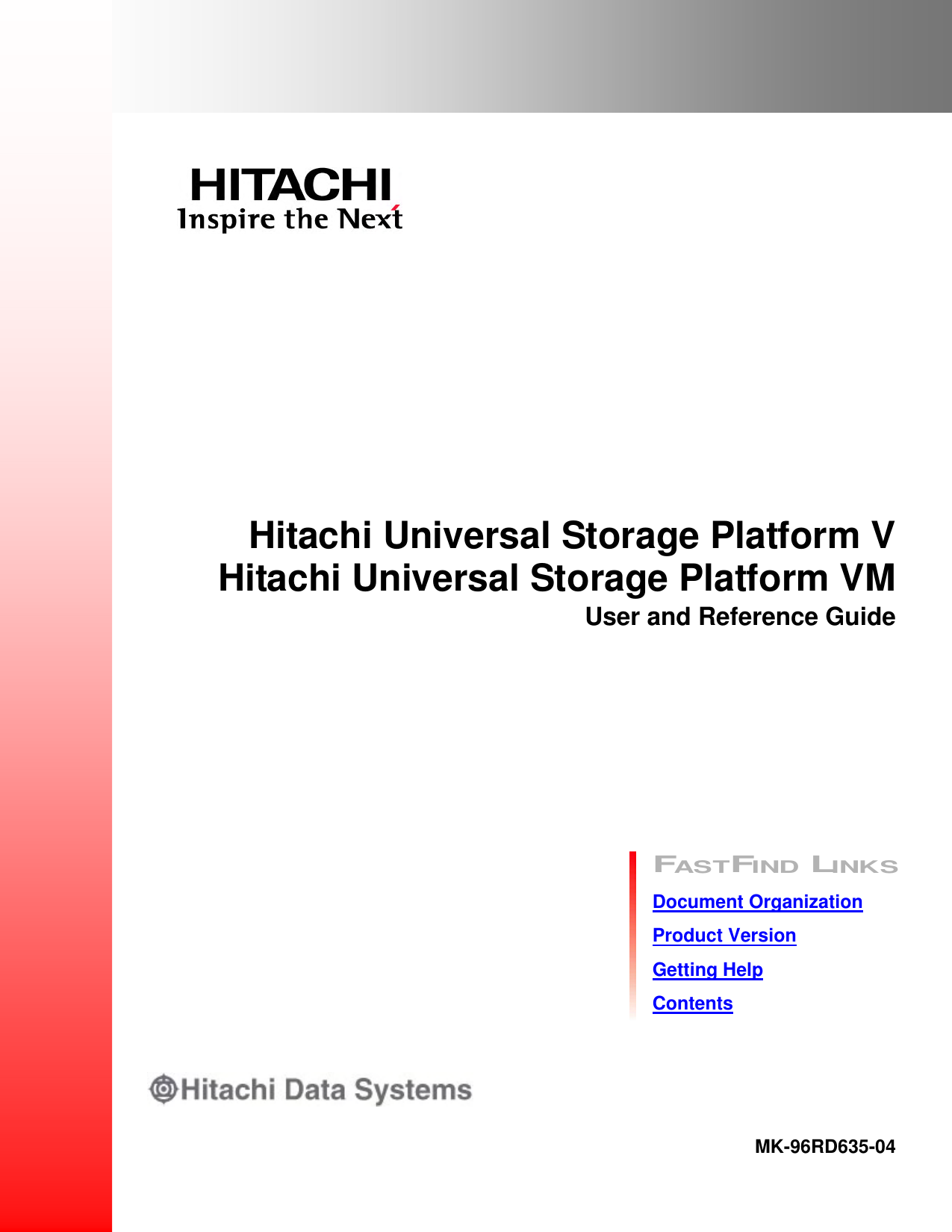 Hitachi Universal Storage Platform V Users Manual And VM