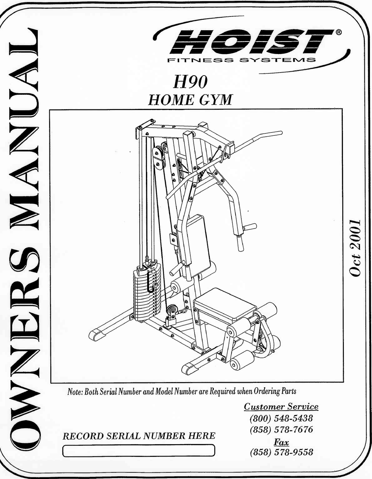 Hoist Fitness Home Gym H90 Users Manual