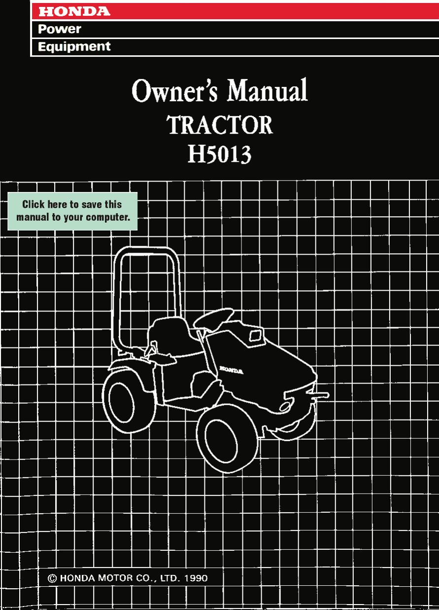 Honda H5013 Owners Manual