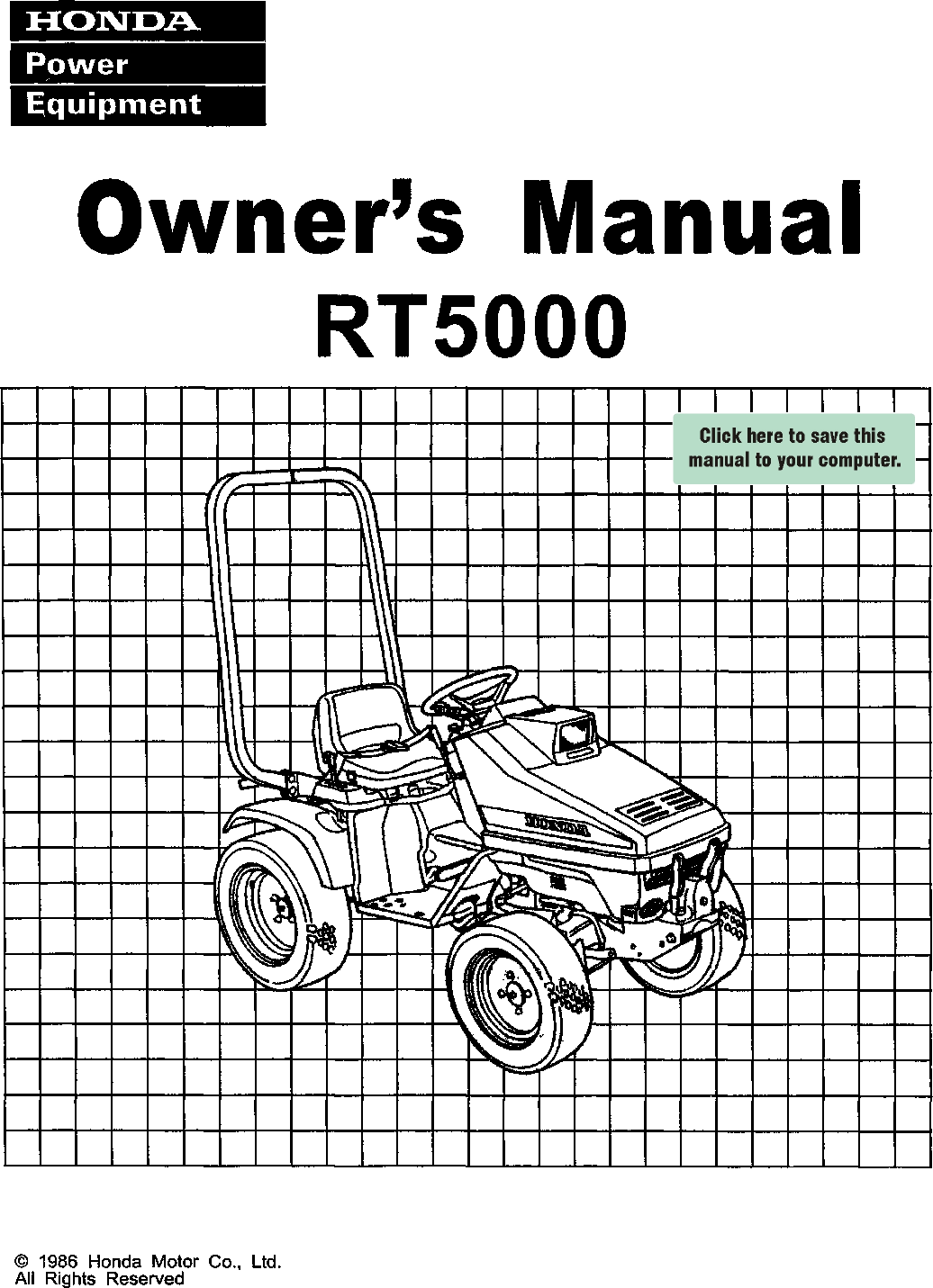 Honda Rt5000 Owners Manual