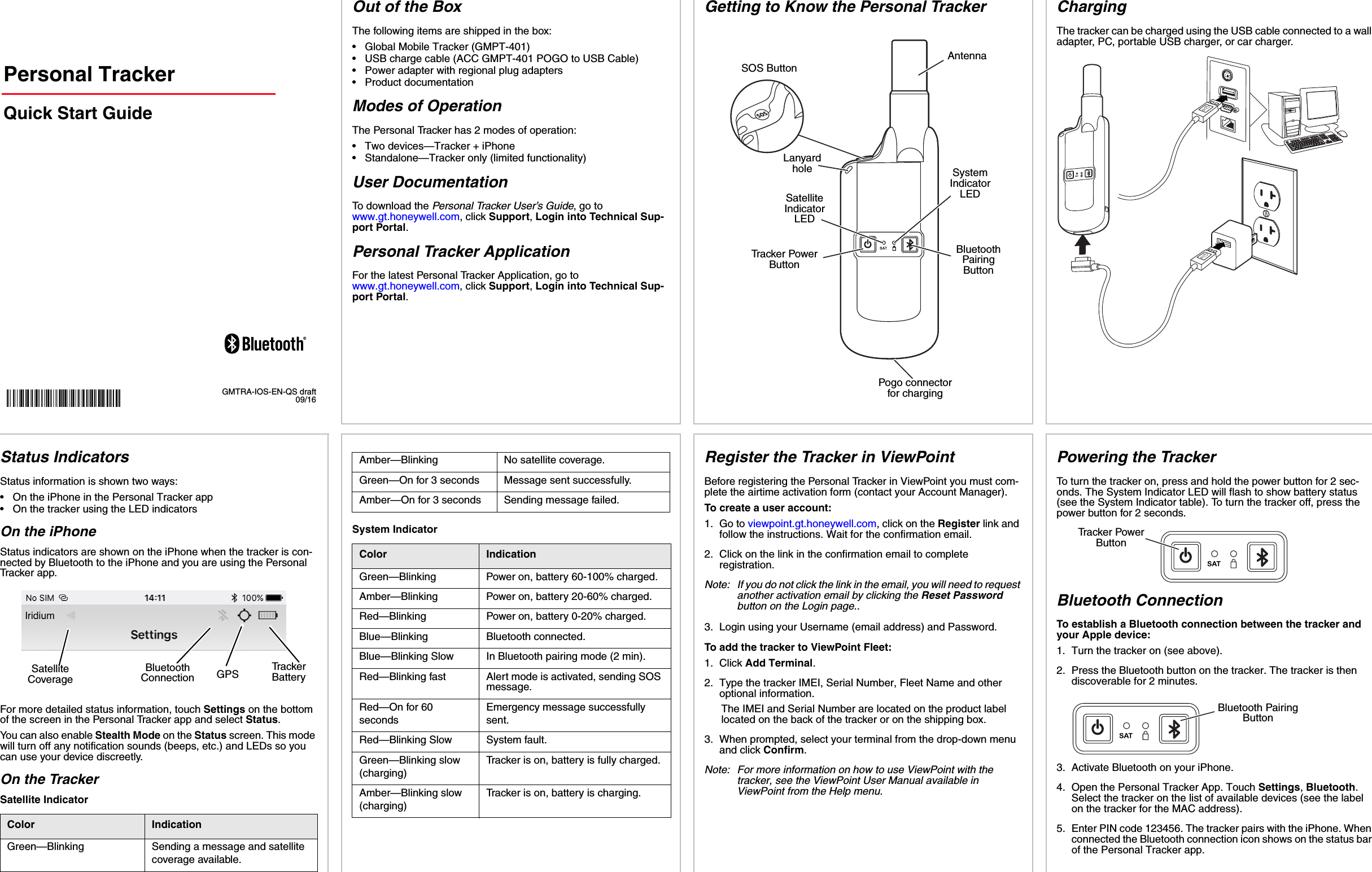 Honeywell Global Tracking GMPT401 Personal Tracker User Manual GMTRA ...
