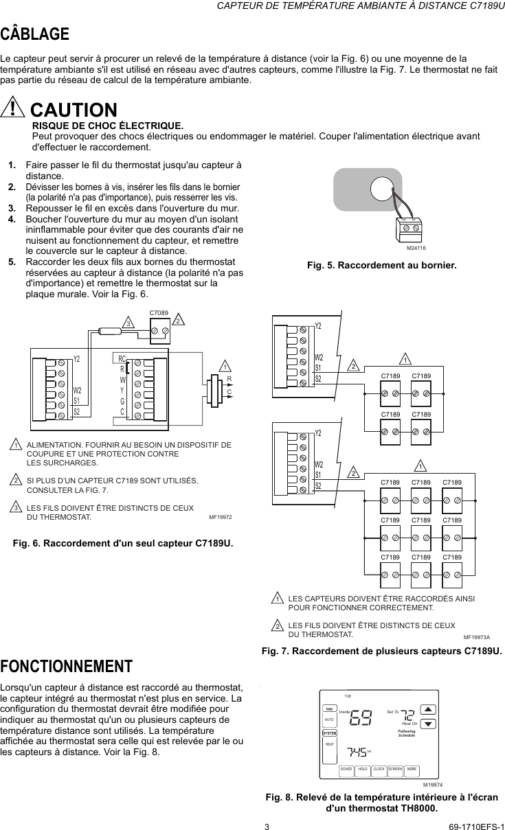 Honeywell C7189U Owner S Manual 69 1710EFS 1 Remote Indoor Sensor