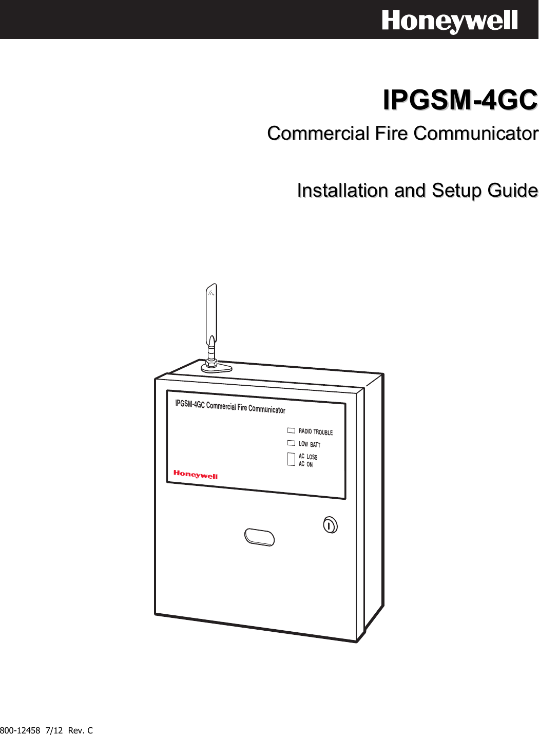 Honeywell Smoke Alarm Ipgsm 4Gc Users Manual 800 12458 C_IPGSM ...