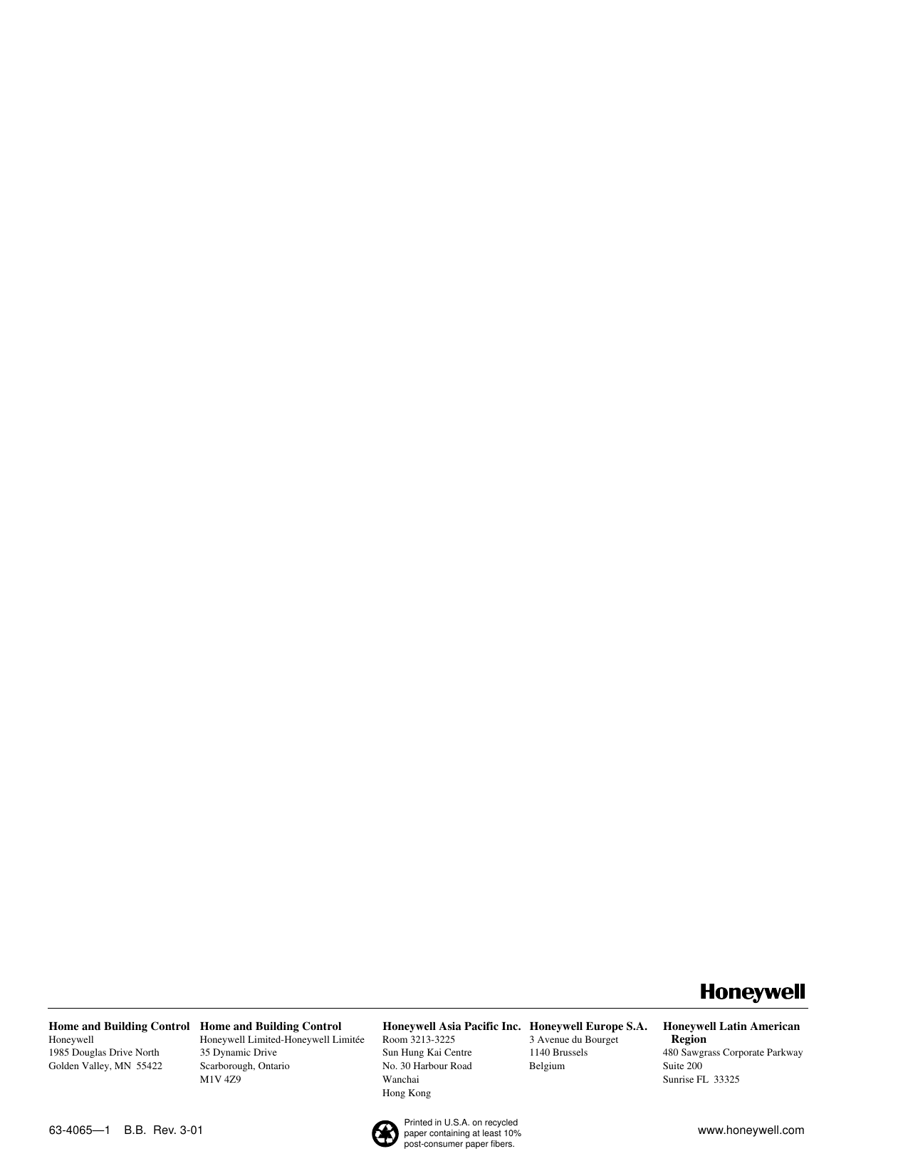 Honeywell Remote Sensor T7147 Users Manual And Override Module