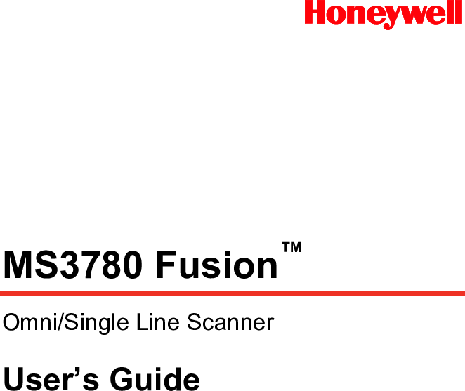 Honeywell MS3780 Fusion User's Guide User Manual To The 67b1f5ae 8848 ...