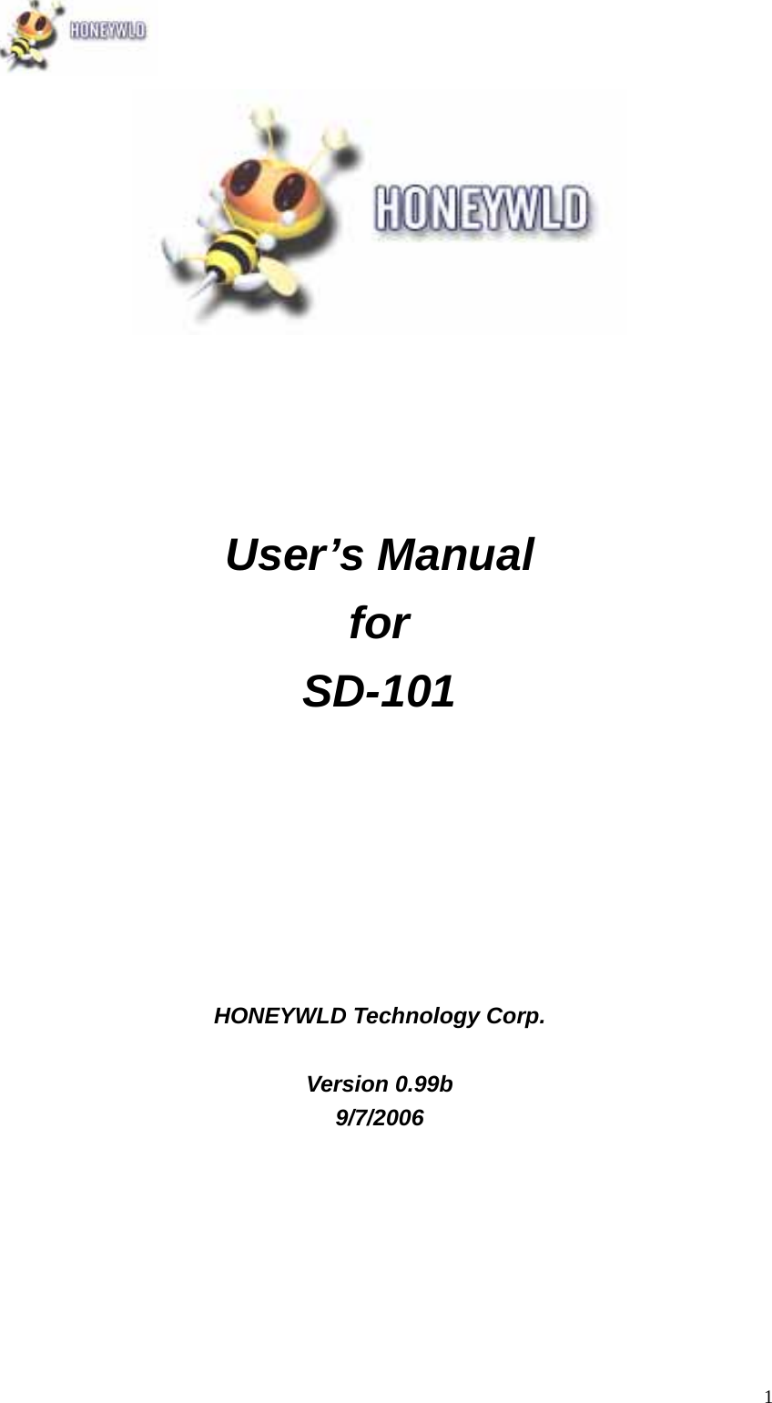 Honeywld Technology SD-101 Digital Media Adapter User Manual