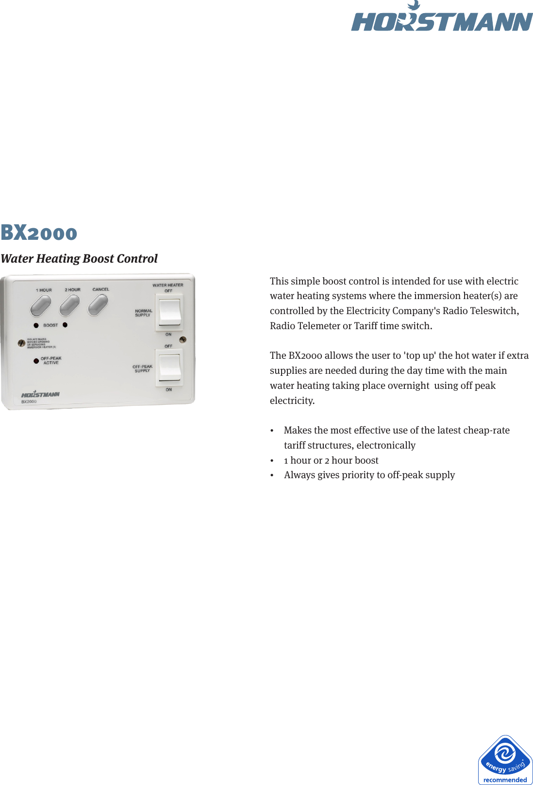 Horstmann Bx2000 Data Sheet