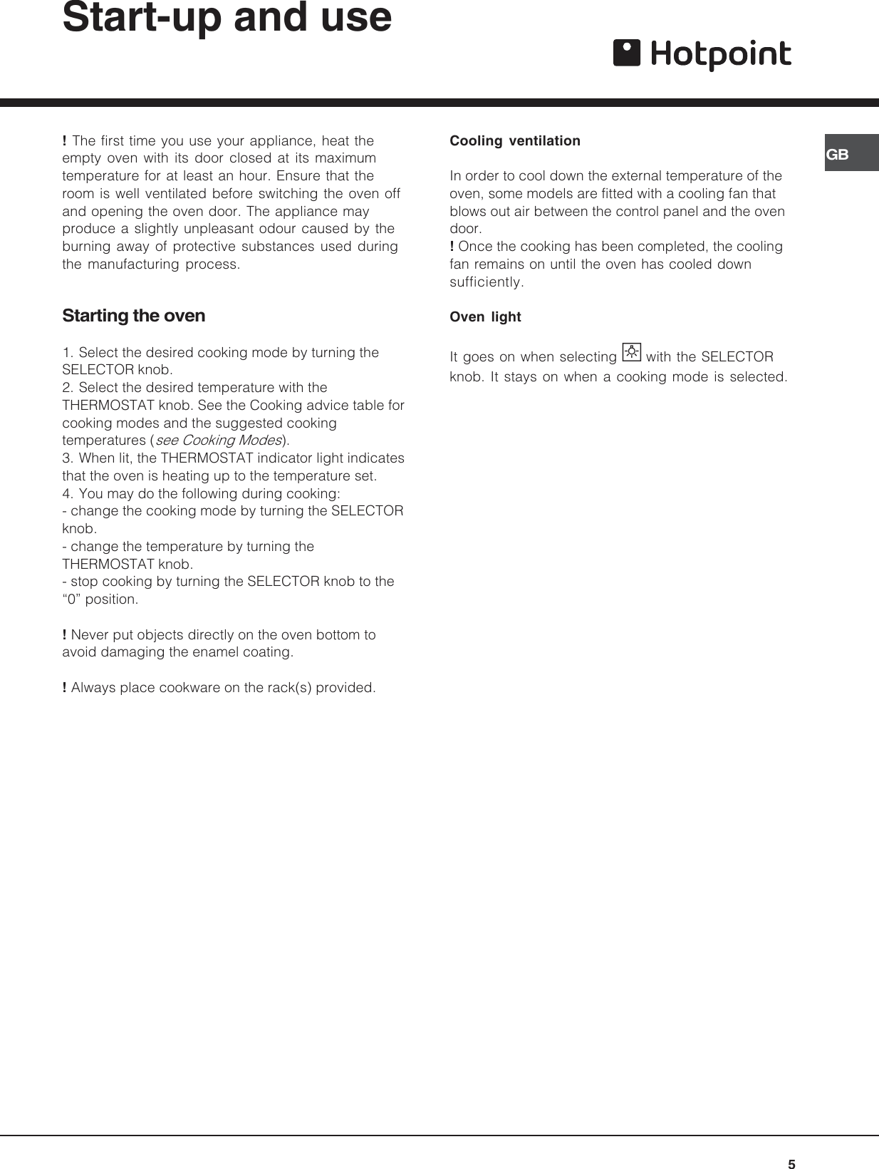 Hotpoint Sy10X 1 Users Manual 19506843700_gb.p65