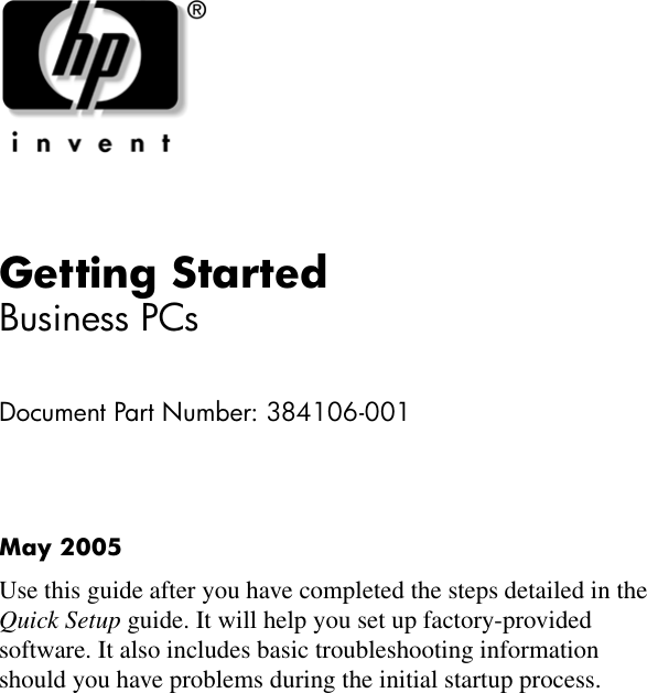 Hp Blade Workstation Client Getting Started Guide 384106 001