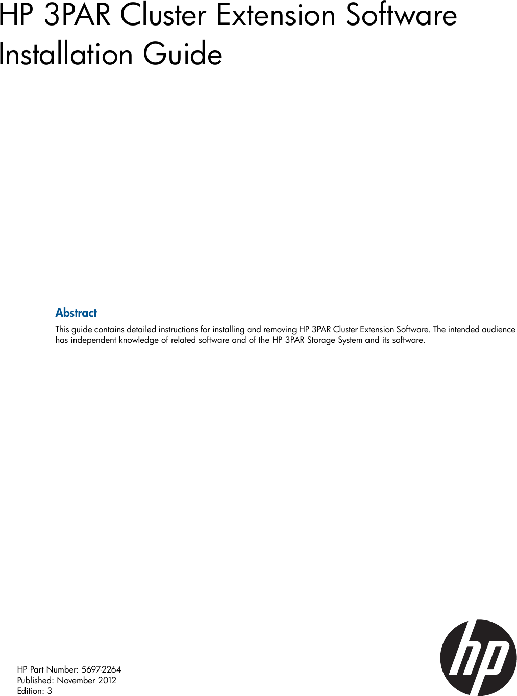Hp Cluster Software Installation Guide 3PAR Extension