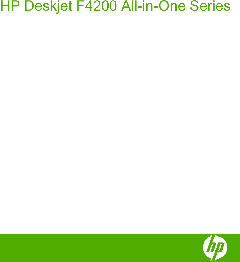 Hp Deskjet F4210 All In One Printer Users Manual