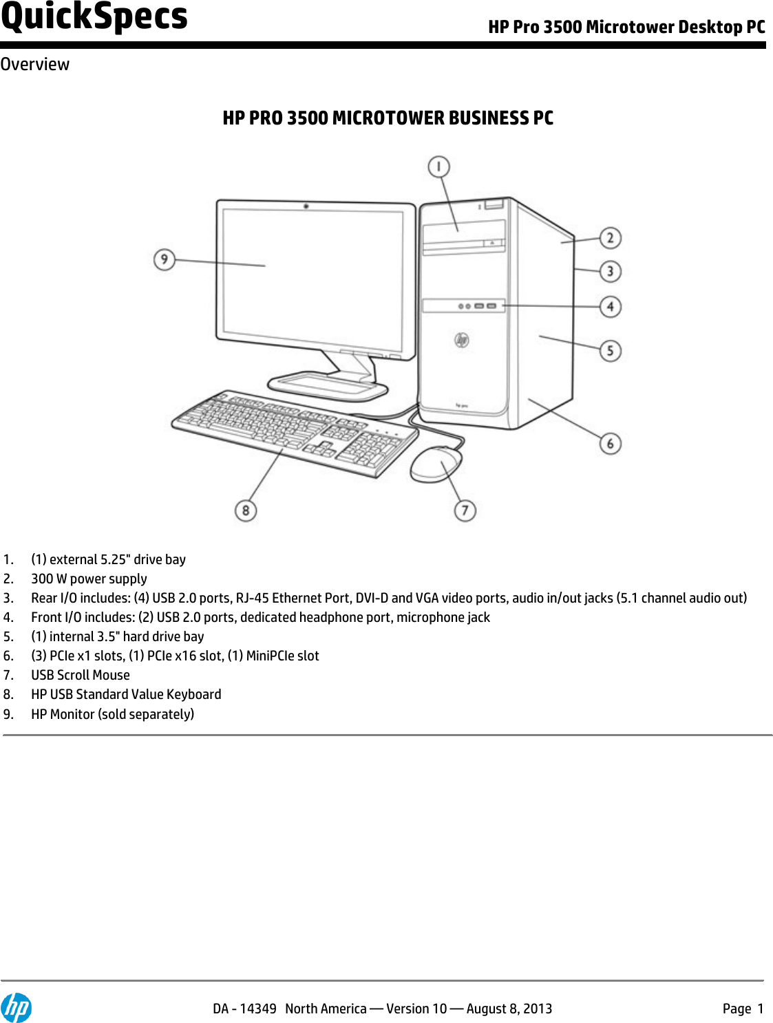 Hp Business Desktop Micro Tower D8C46Utaba Users Manual Pro 3500 ...
