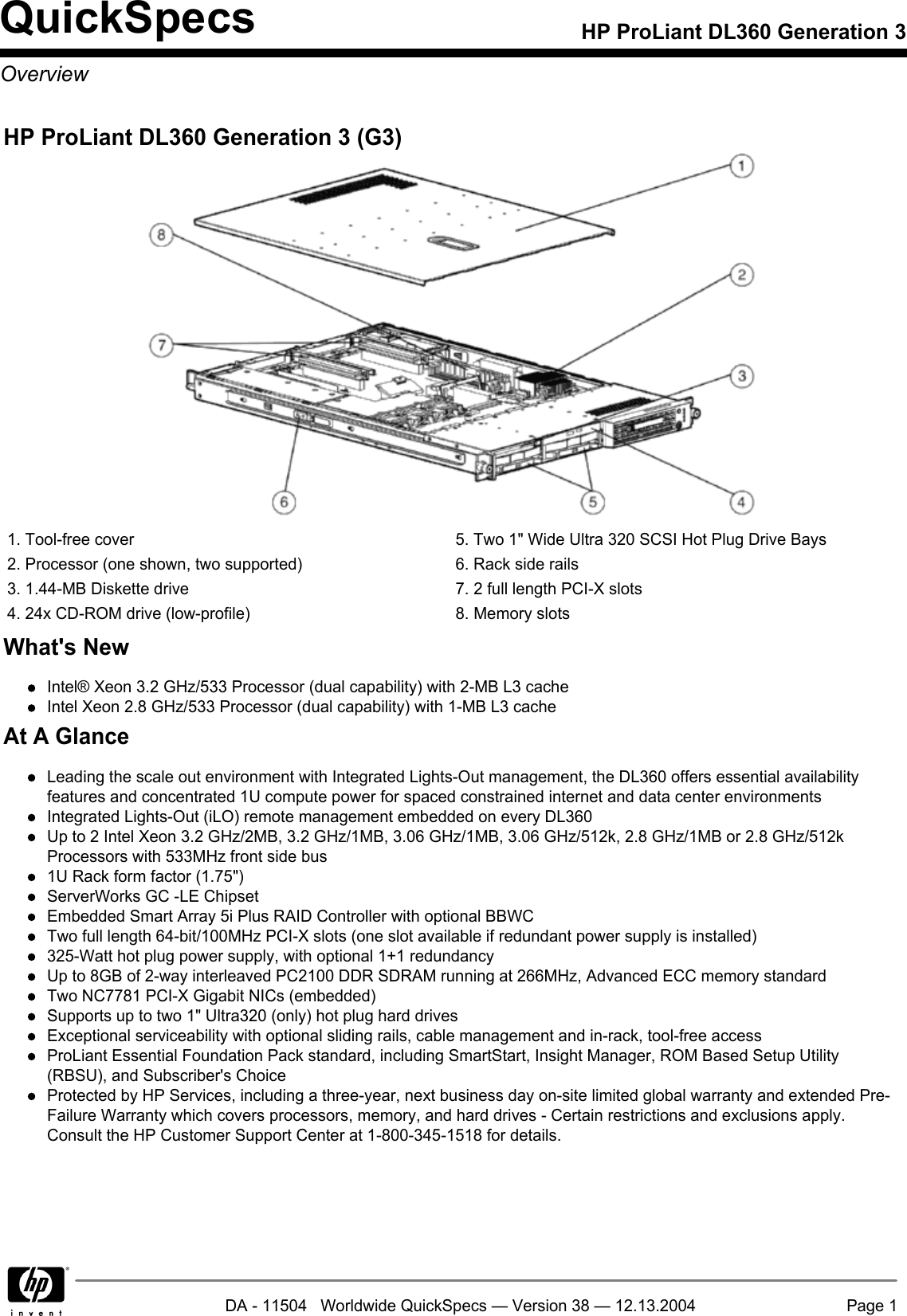 Hp Proliant Dl360 Users Manual Generation 3