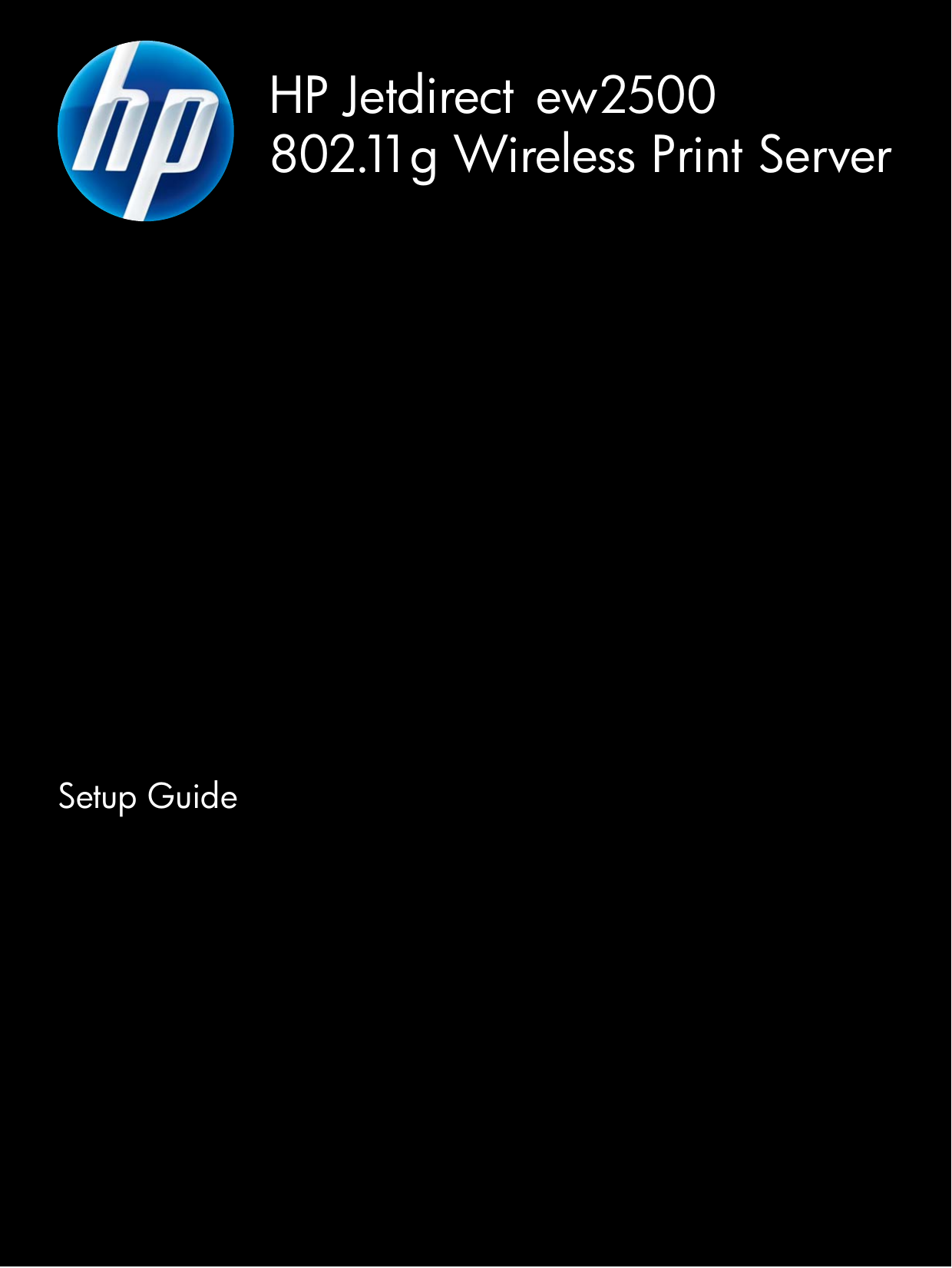 Hp Jetdirect Ew2500 802 11B G Wireless Print Server Setup And Install ...