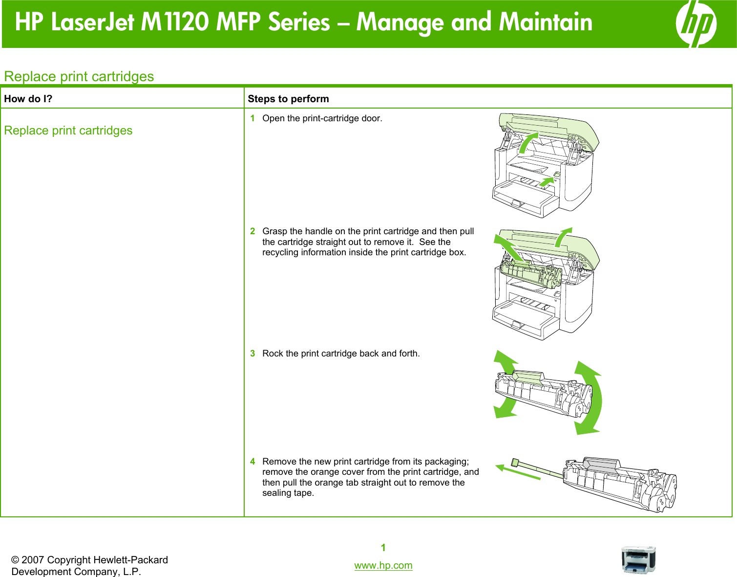 Hp Laserjet M1120 Multifunction Printer Manage And Maintain MFP Series ...