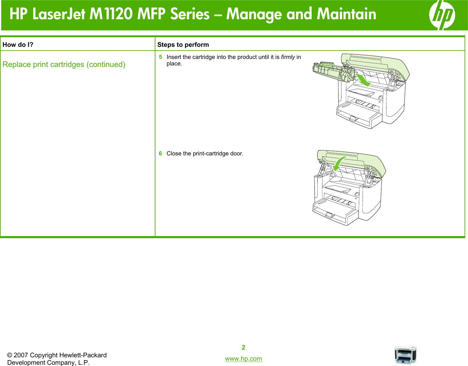 Hp Laserjet M1120 Multifunction Printer Manage And Maintain MFP Series ...