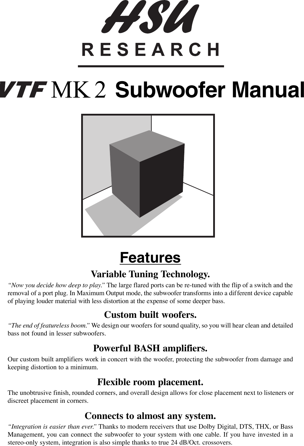 Hsu Research Vtf 2 Users Manual
