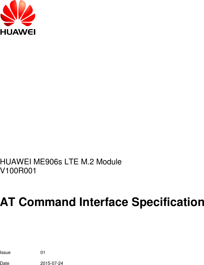 Huawei AT Command Interface Specification ME906s LTE Module (V100R001 ...