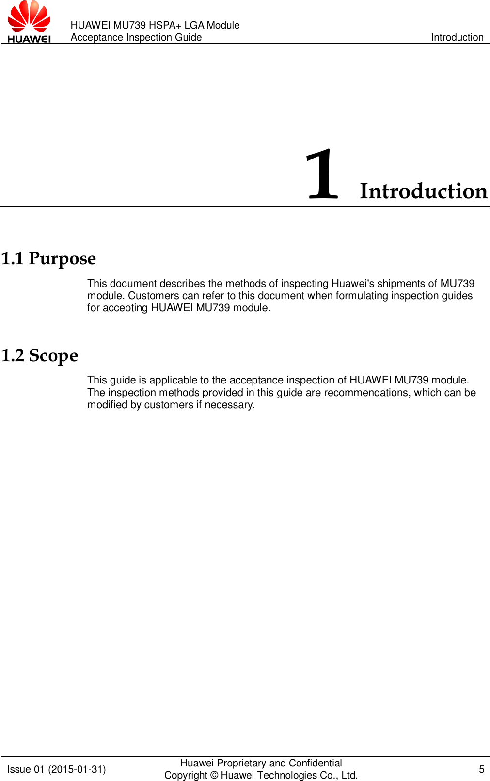 Huawei 目录 (Contents) MU739 HSPA LGA Module Acceptance Inspection Guide ...