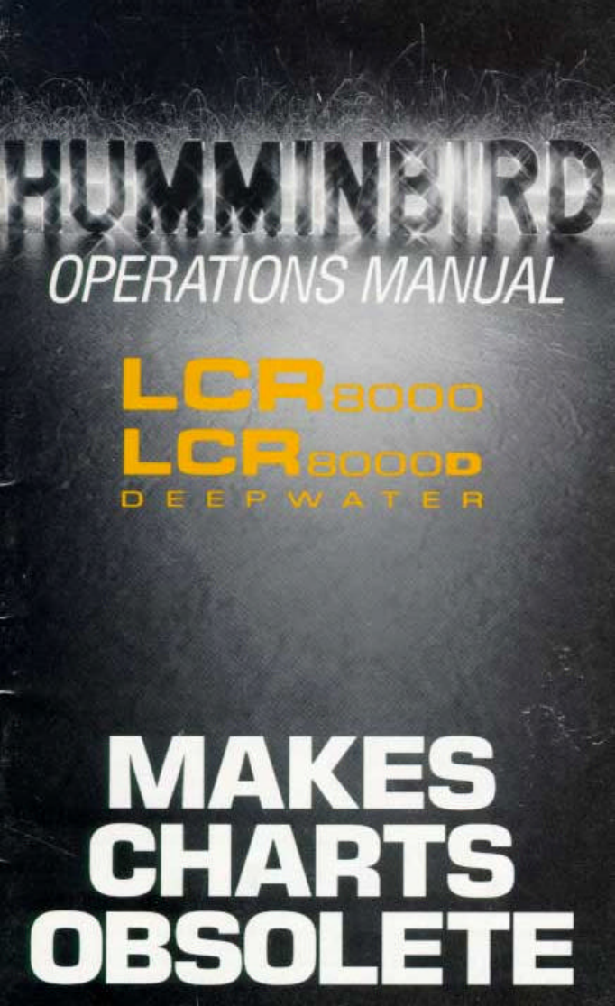 Humminbird Lcr 8000 Users Manual 8000D Deepwater Operations