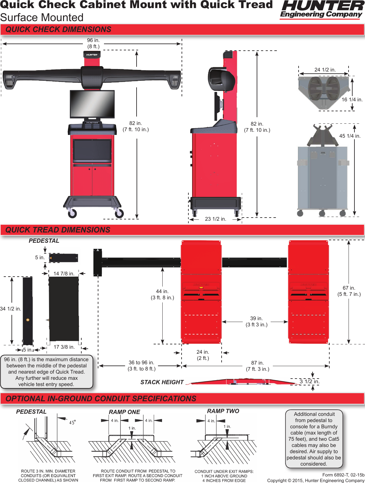 Hunter Engineering Quick Tread Specification Sheet