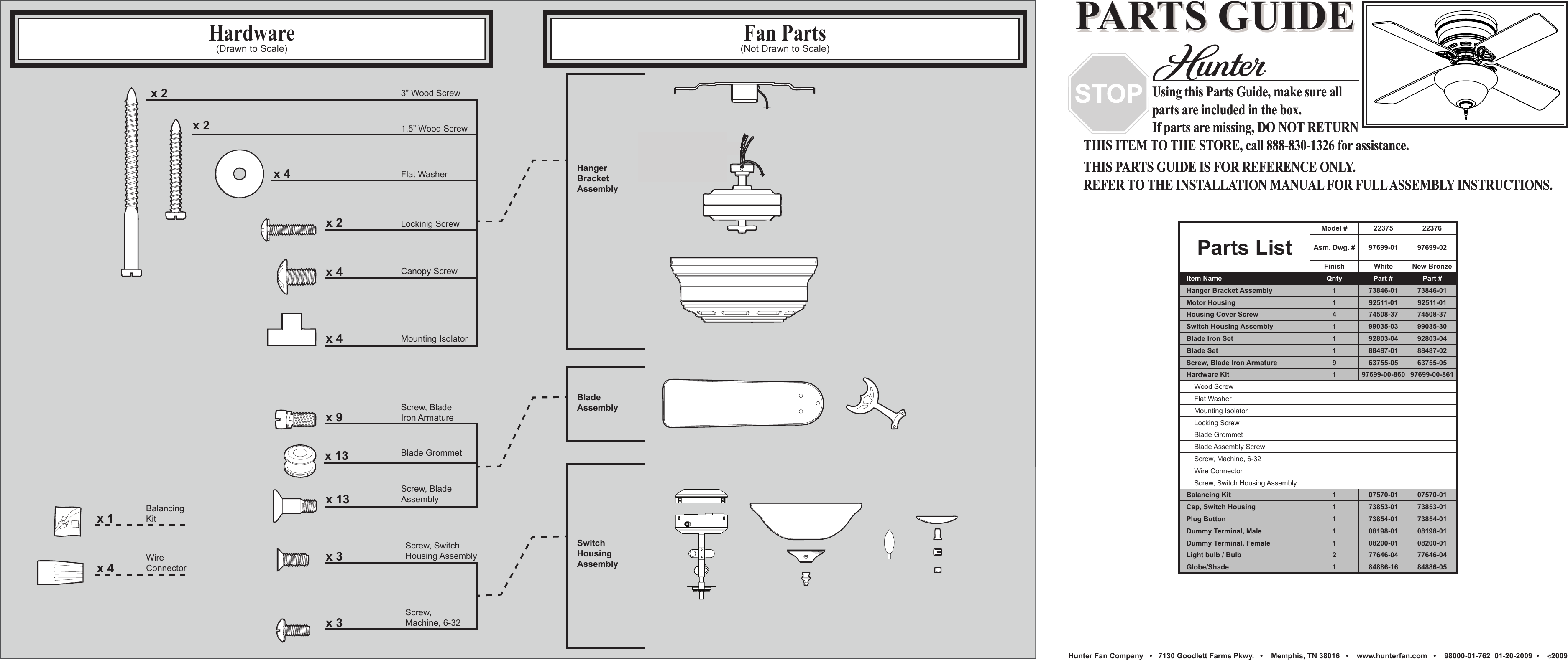 Hunter Fan 22375 Users Manual