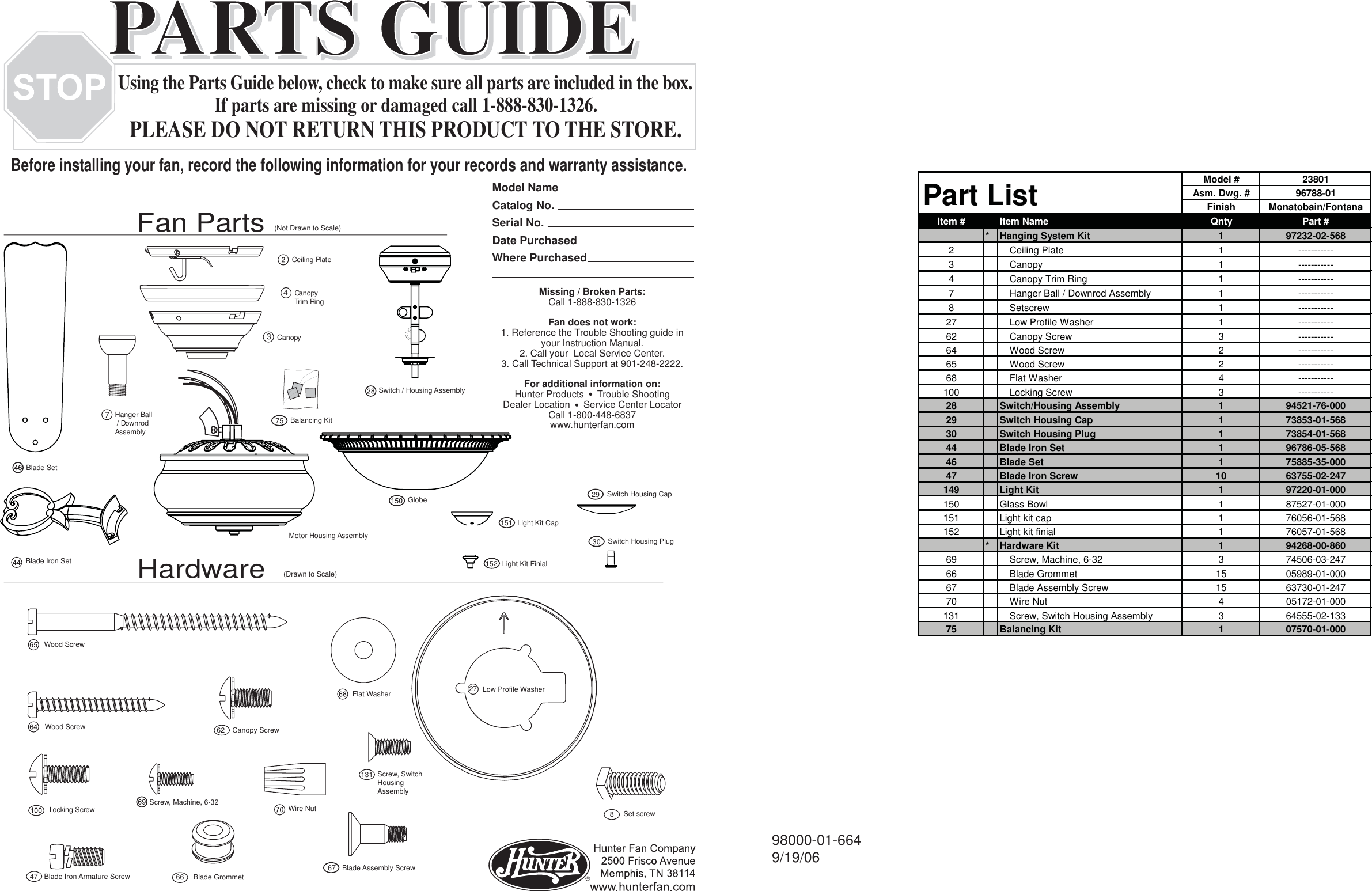 Hunter Fan 23801 Users Manual 664 Nottingham 96788 ENG