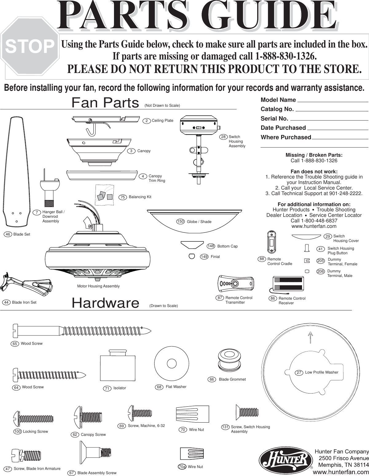 Hunter Fan 23803 Users Manual 802 Grand Vista 97196 R062507