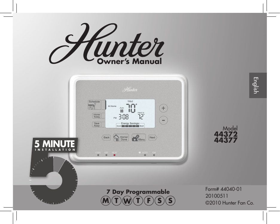 Hunter Fan 44377 Owners Manual