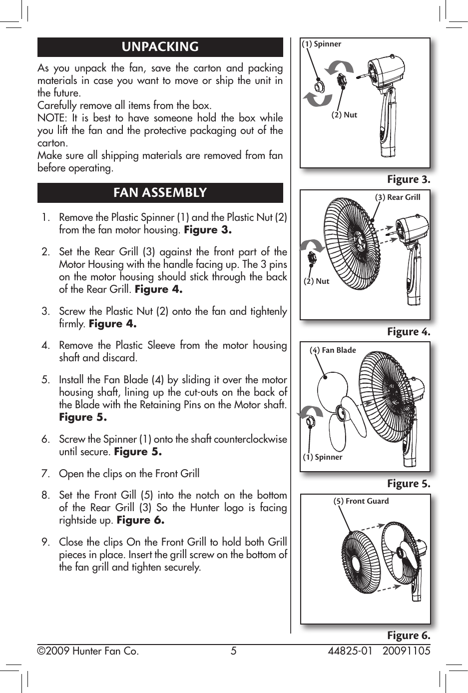 Hunter Fan 90390 Users Manual
