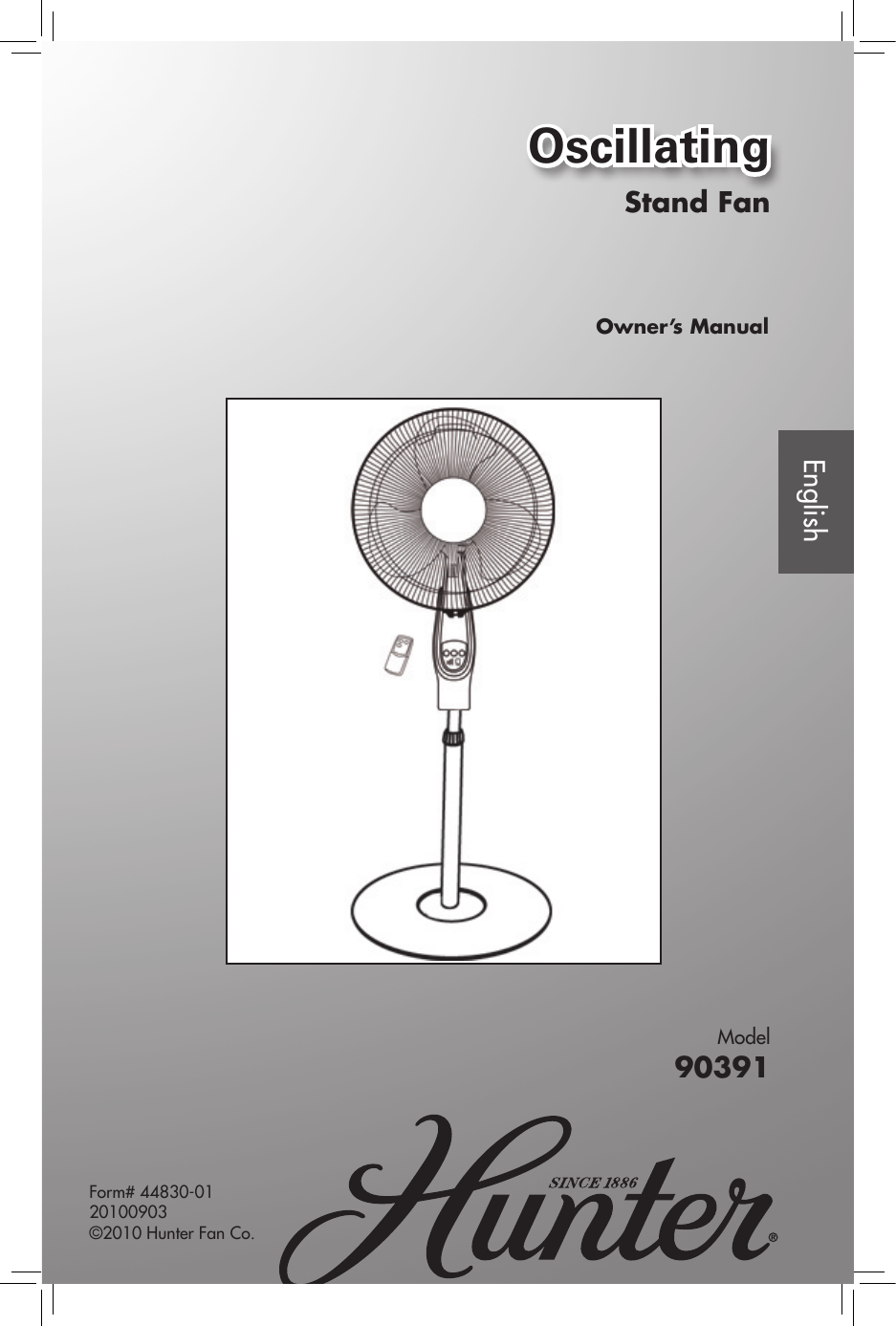 Hunter Fan 90391 Owner S Manual