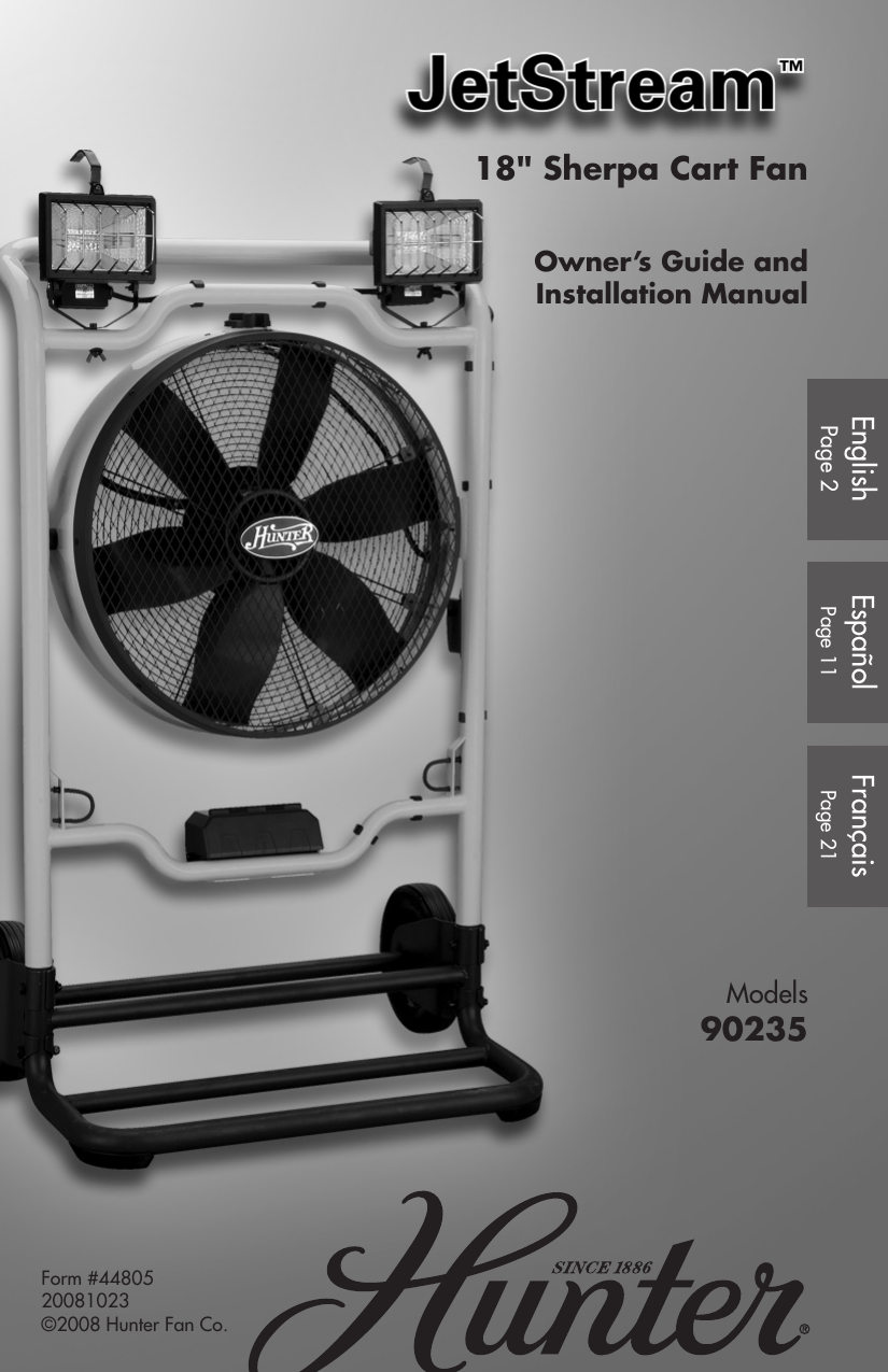 Hunter Fan Jetstream 44805 Users Manual