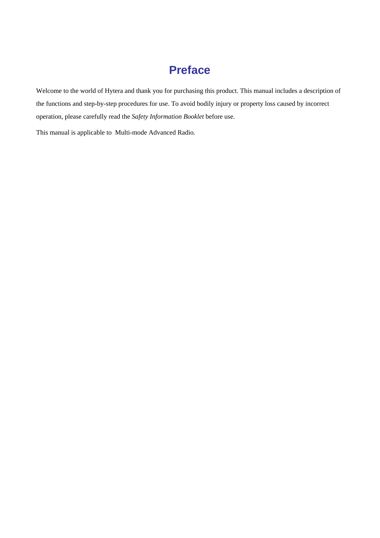 Hytera Communications PDC760UXB2 Multi-Mode Advanced Radio User Manual ...
